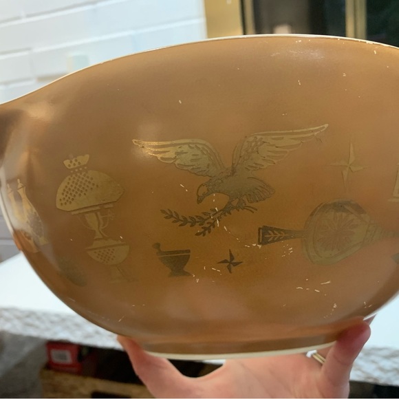 Pyrex | Kitchen | Pyrex Ovenware Brown Gold Americana Rooster And Eagle ...